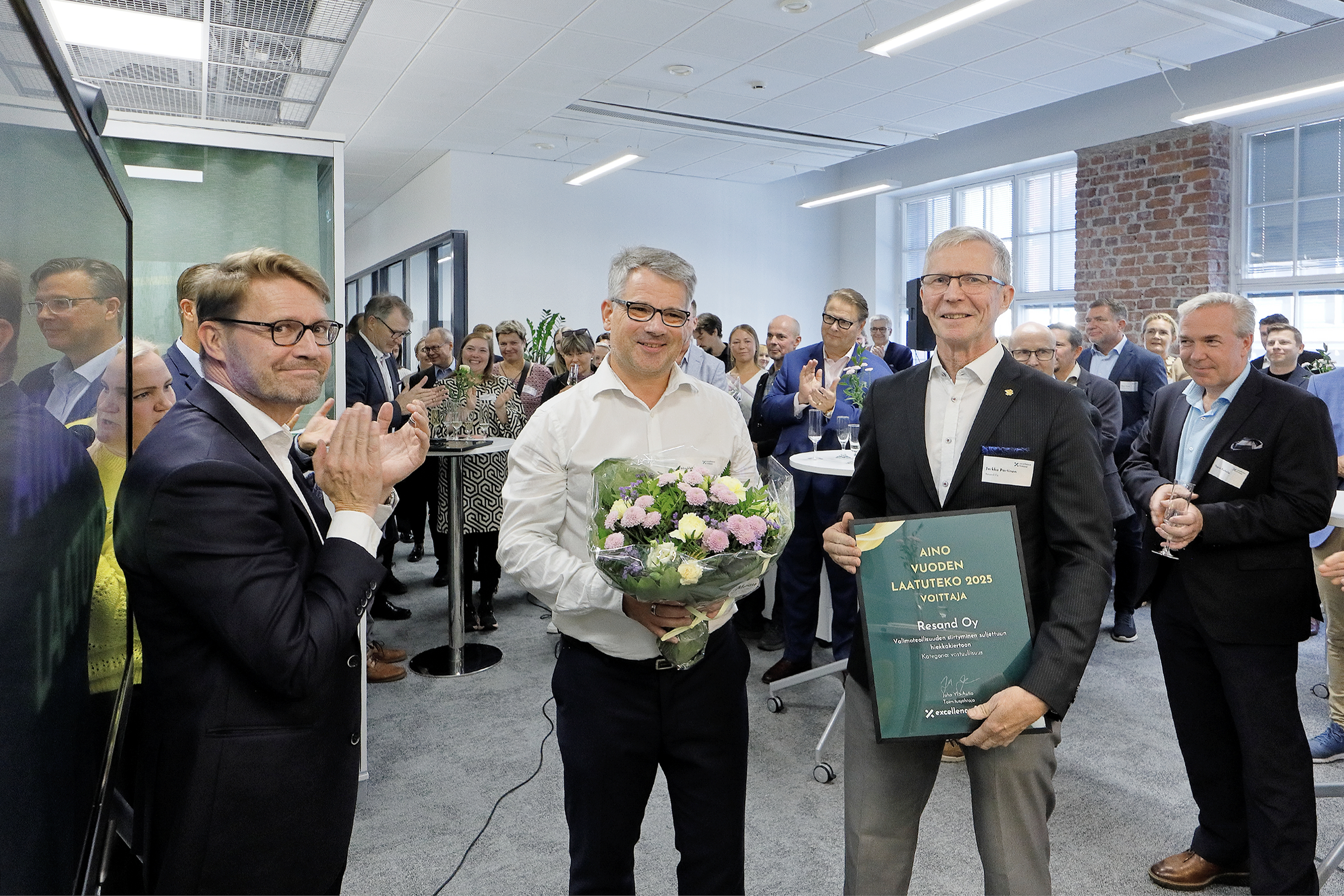 Excellence Finland AINO Vuoden Laatuteko -palkinto Resand Oy:lle (kuva ...