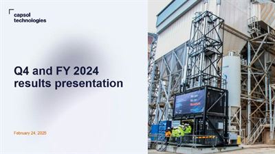 Capsol Technologies ASA – Q4 and FY 2024: Pipeline growth outpacing the ...